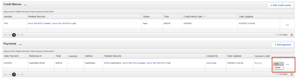 How do Credit Memos work with QuickBooks?
